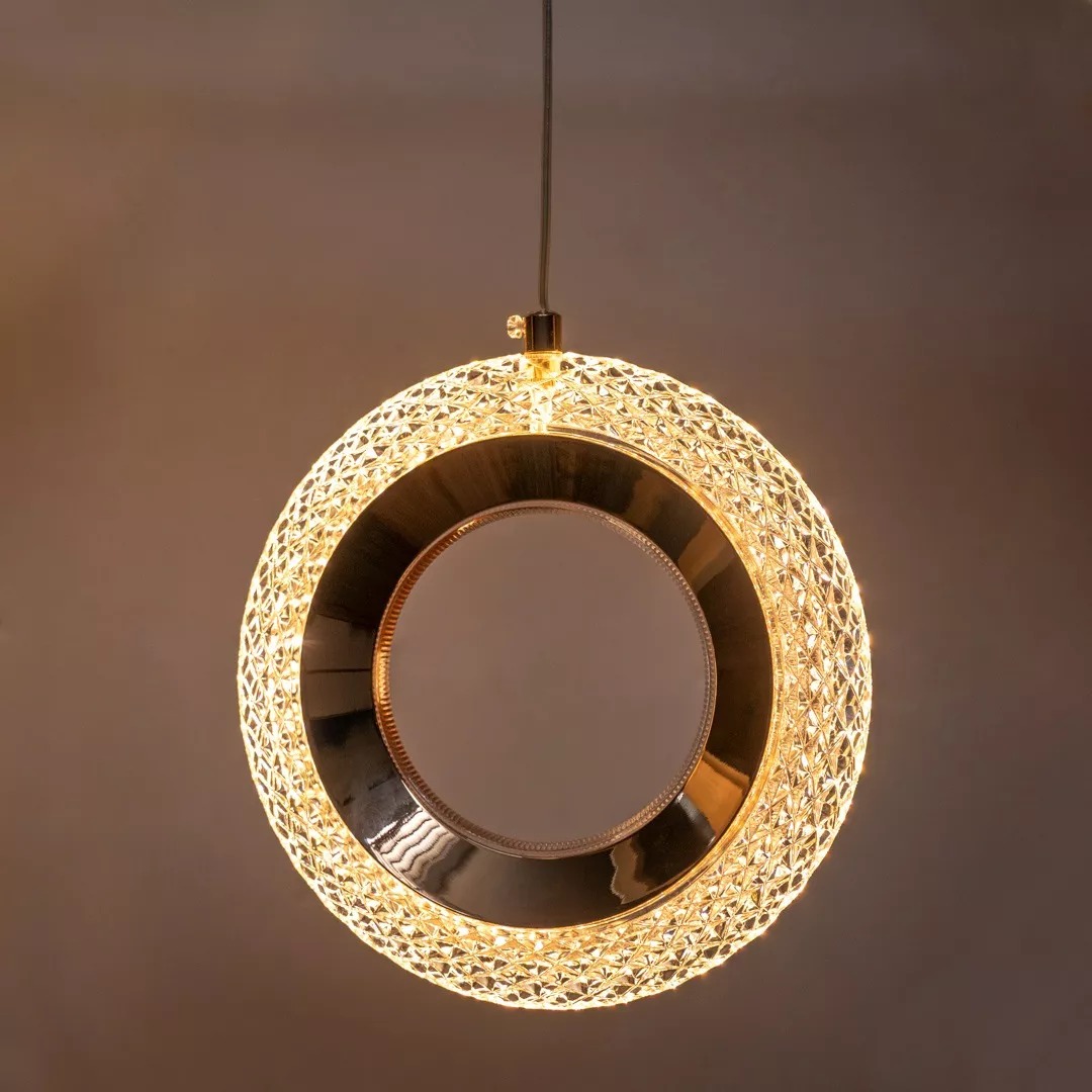 Luminária Pendente LED Cristal Oval Moderno 3 Cores - Sustenta Led - A ...