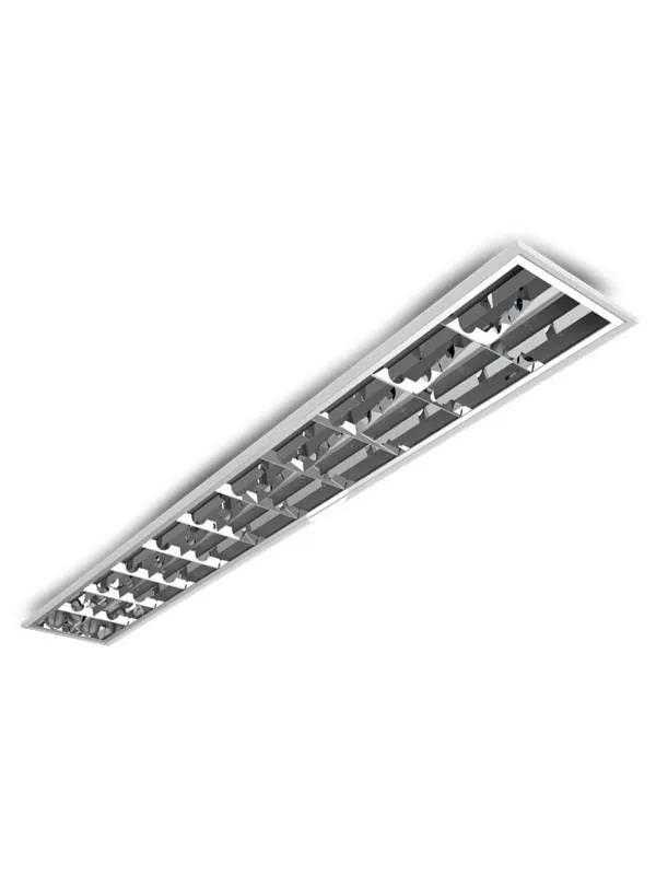Luminária Calha Aletada Embutir Para Lâmpada Tubular 2x T8 120cm ...