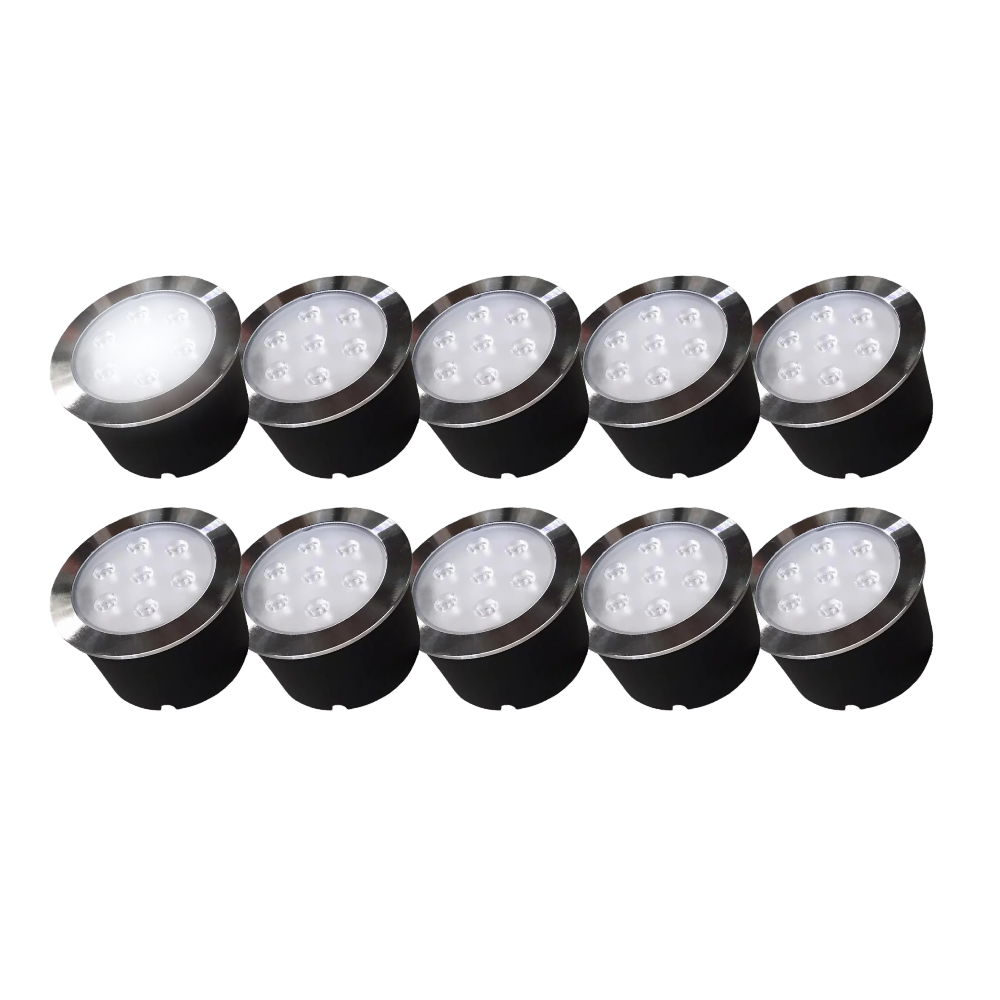 Kit 10 Spot Balizador LED 7W Embutir Para Chão Jardim, Piso E Escada B ...