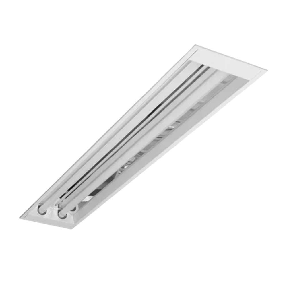 KIT 5 Luminária Comercial Aberta Embutir Para Tubular T8 120cm 2x18/20 ...