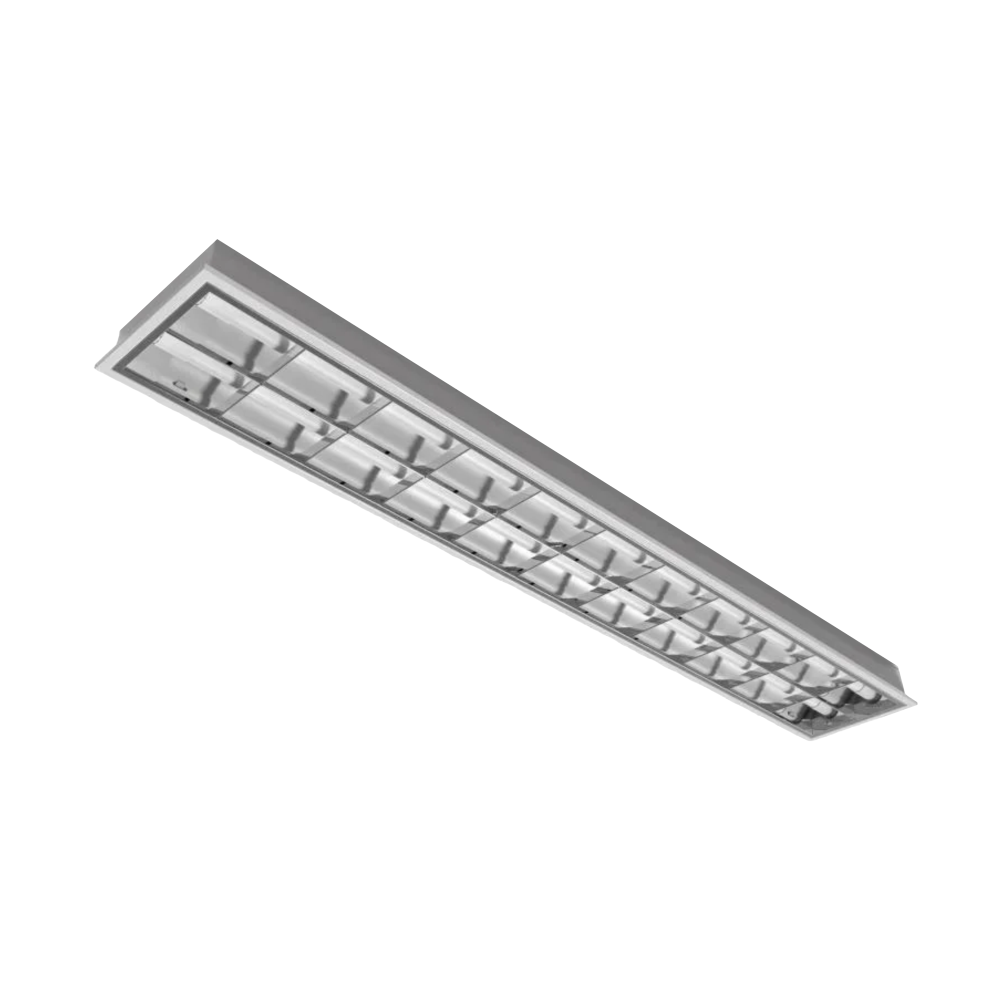 KIT 10 Luminária Calha Aletada Embutir Para Lâmpada Tubular 2x T8 120 ...