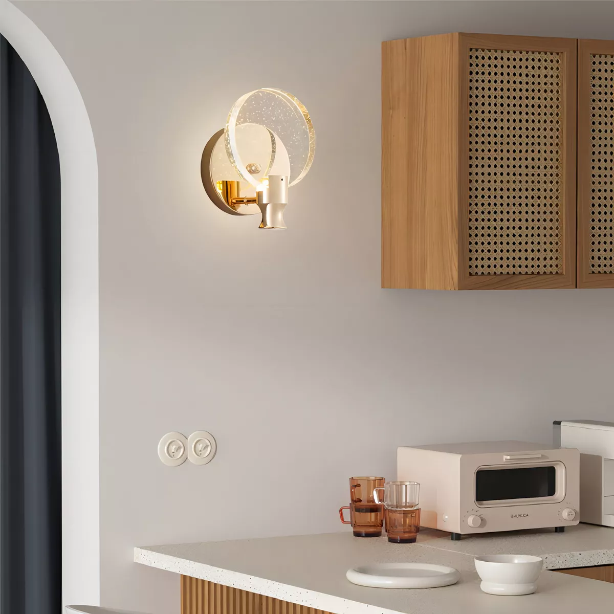 Arandela LED de Parede Disco Redondo Dourado Branco Quente 3000k ...