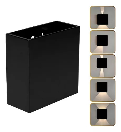 Luminária Arandela LED 5W Facho Duplo Ajustável Externo 3000K Preto ...