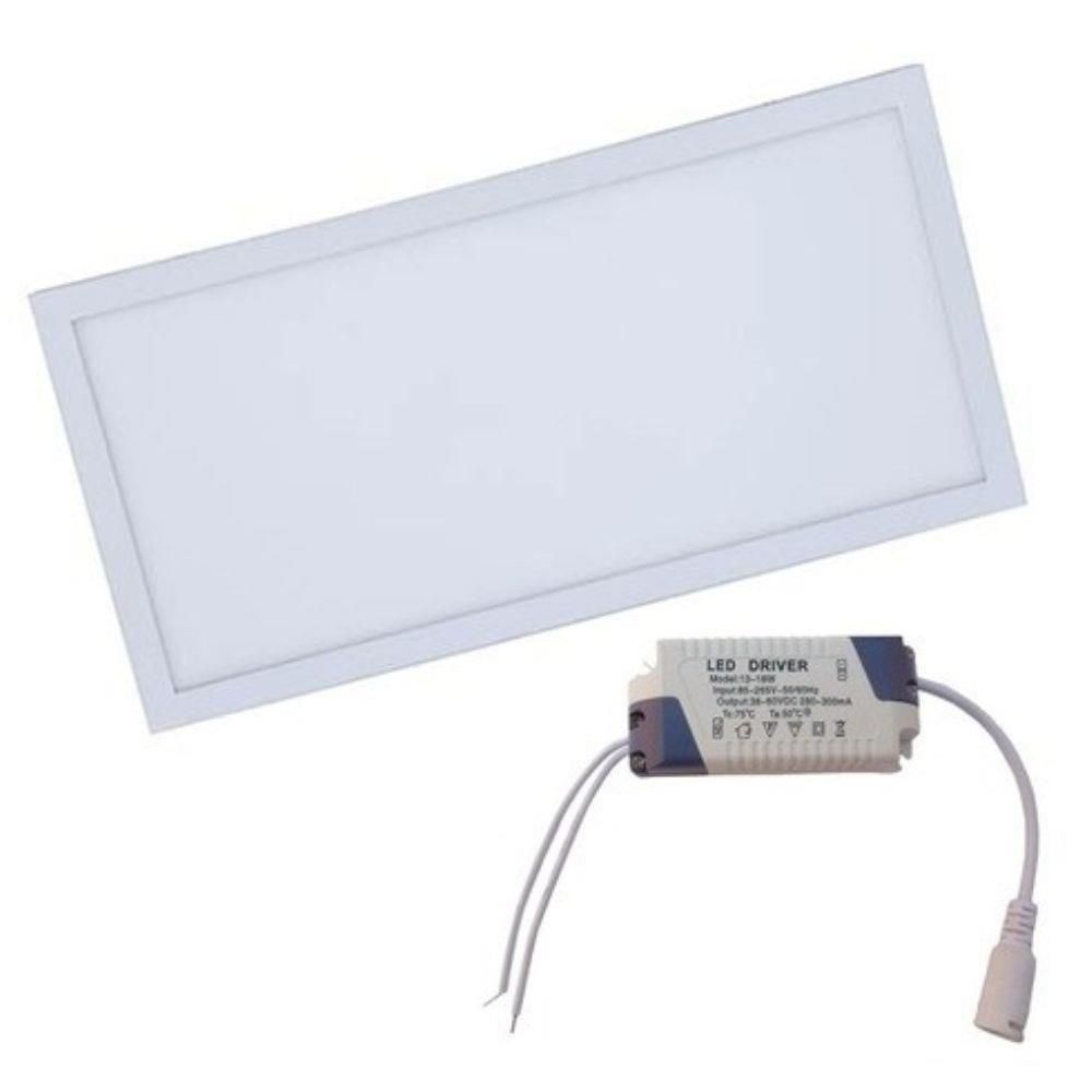 Luminária Plafon LED 36W 30x60 Retangular Embutir Branco Quente 3000k ...
