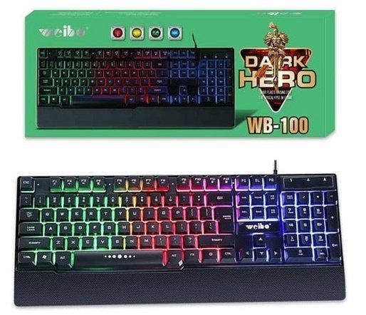 Teclado Gamer Weibo-100 Led RGB Usb Wb-100 - Sustenta Led - A maior ...