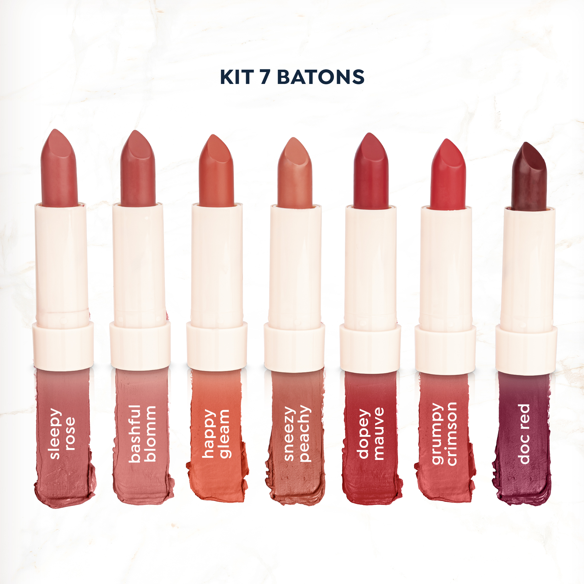 KIT COM 7 BATONS BRANCA DE NEVE - FENZZA - Loja Fenzza Make Up