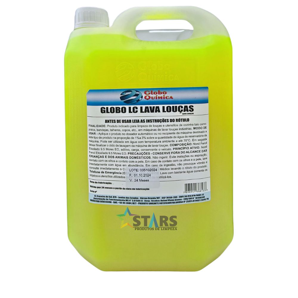 Detergente Neutro 5L Lava Louças - Globo - Stars Produtos de Limpeza ...