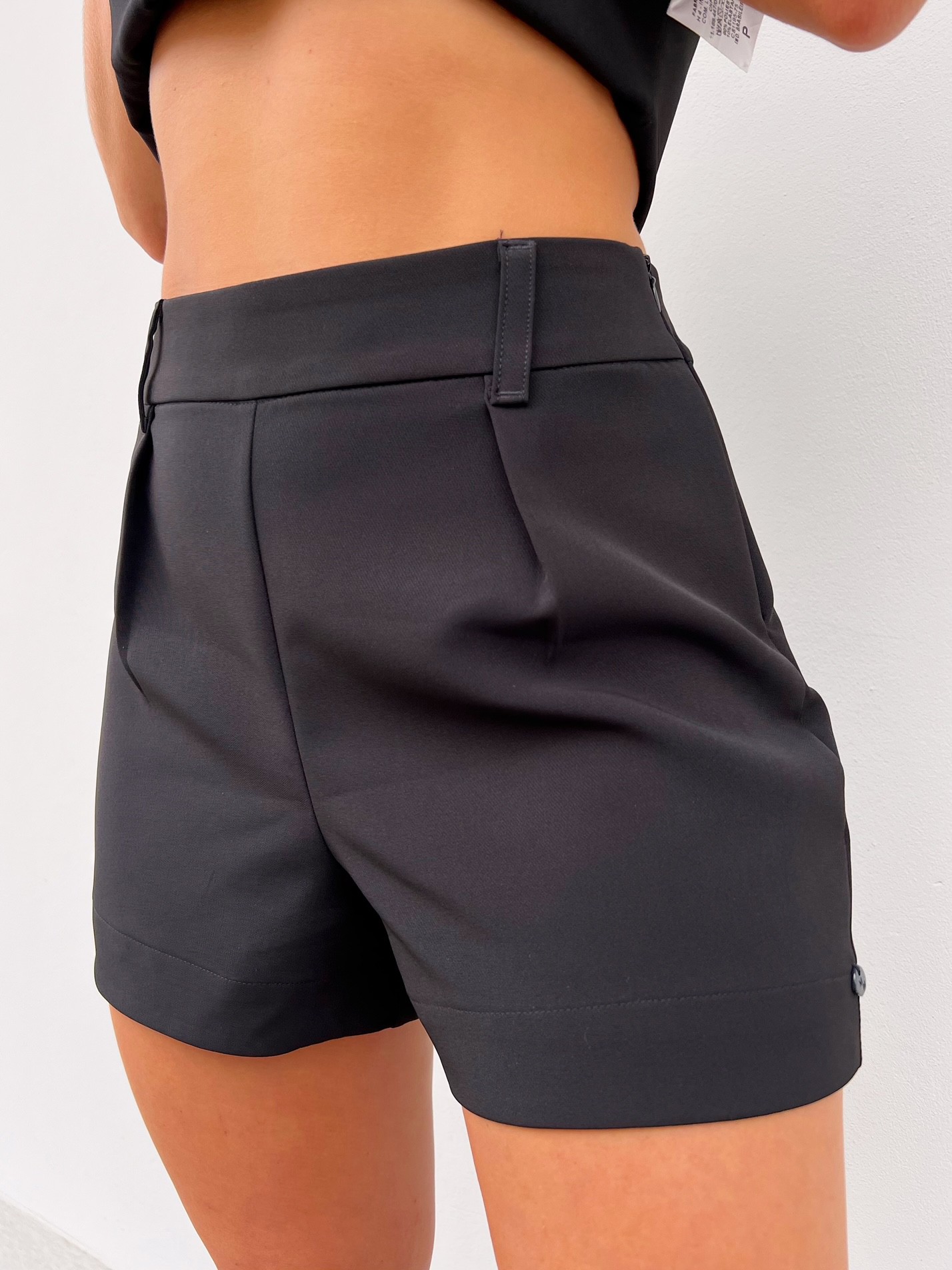 Shorts Preto Alfaiataria Marina - Mini Moni