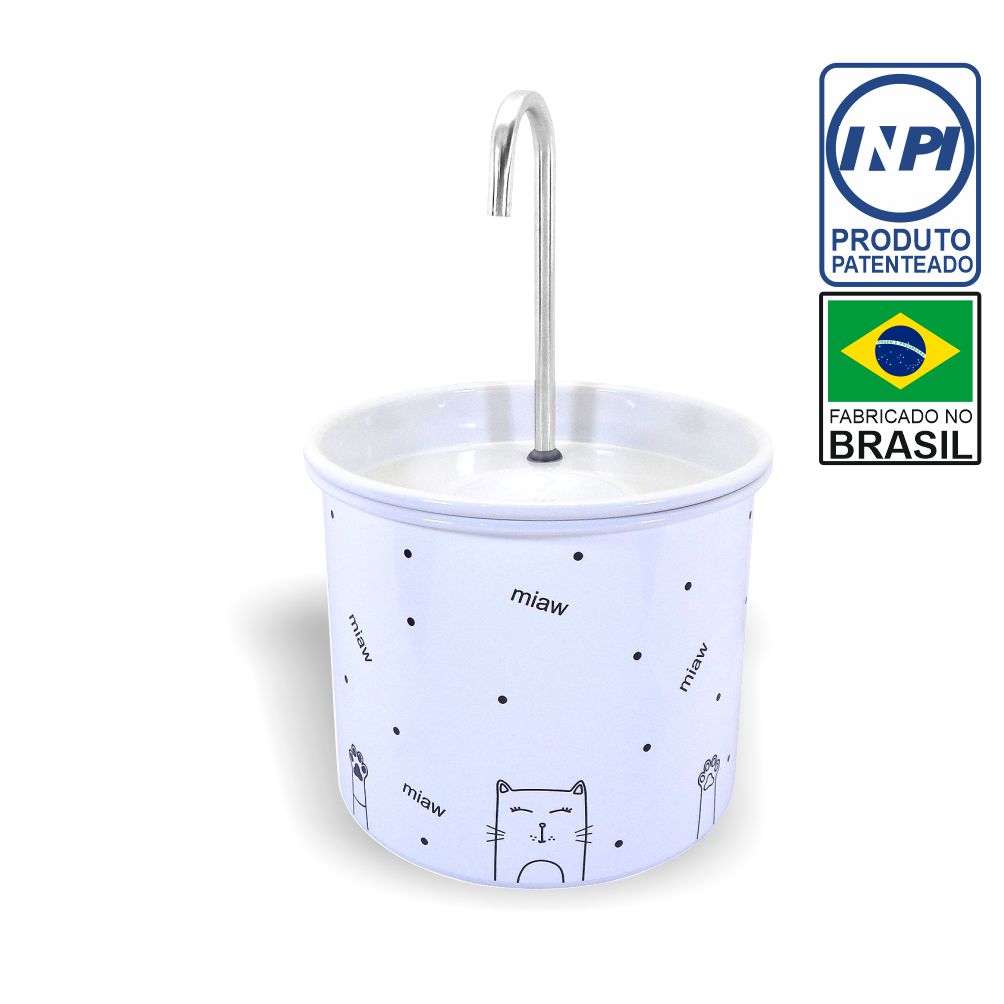 Kit Fonte Miaw - Bebedouro para Gatos - Pet Bichano
