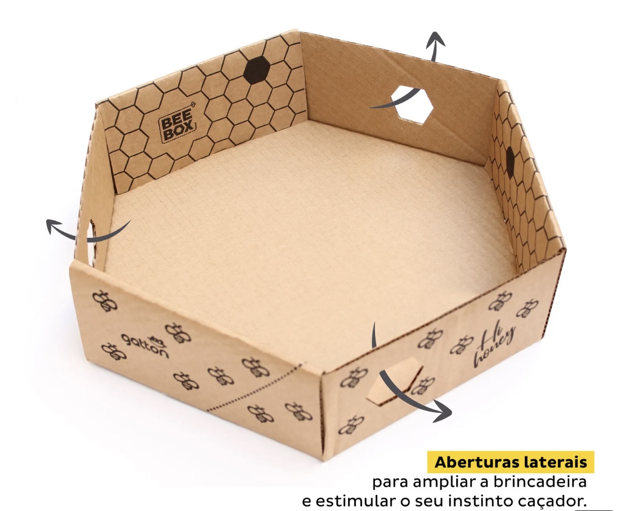 BEEBOX- CAIXA DE PAPELÃO KRAFT PARA GATOS - Pet Bichano