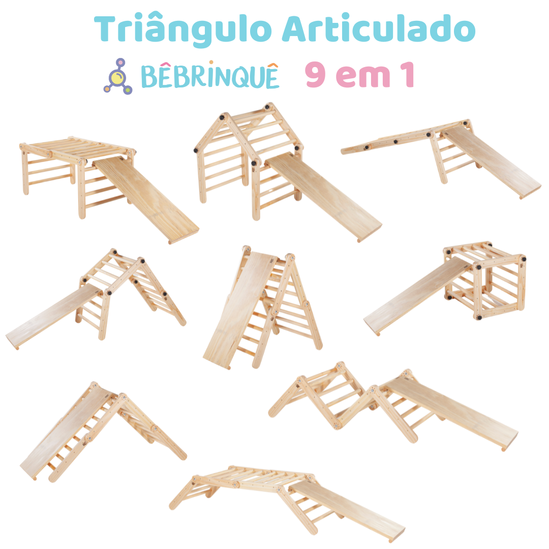 Triângulo Pikler Articulado Colorido + Rampa de Escorregar - BêBrinquê ...
