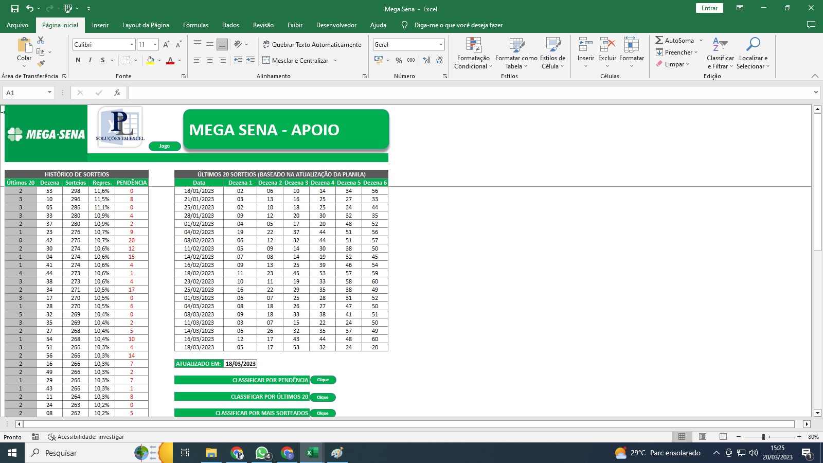 Planilha Gerar Combinações Mega Sena | 36 dezenas em 24 jogos ...