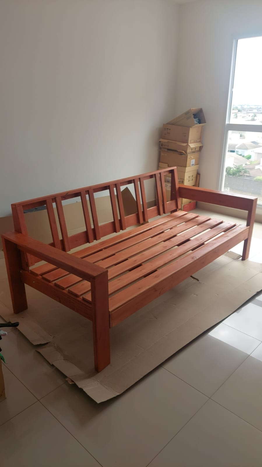 Penafort Sofá Cama 80×190×35 cm – Madeira Maciça Imbuia - Penafort
