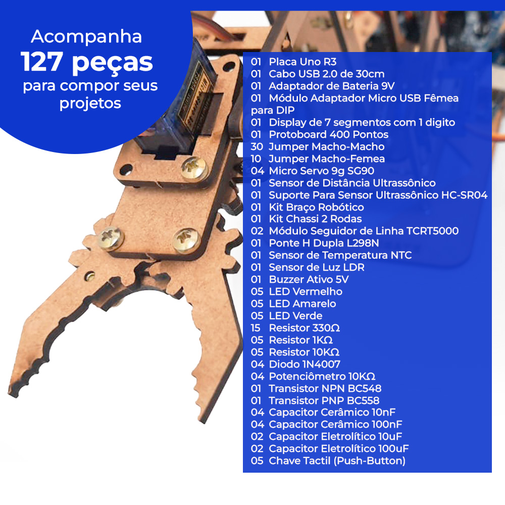 Kit Arduino Robótica - Eletrogate - 12 anos!