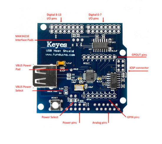 USB Host Shield Android para Arduino - Eletrogate - 12 anos!