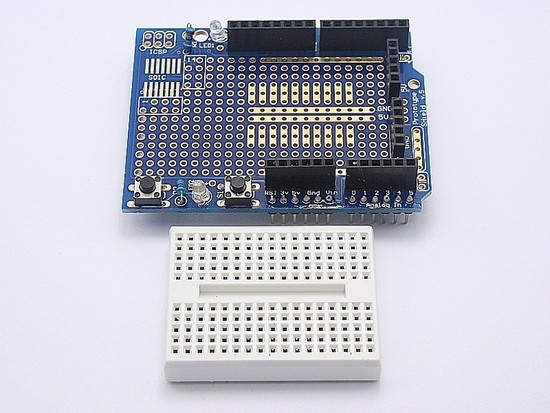 Uno Protoshield para Arduino + Mini Protoboard - Eletrogate - 12 anos!