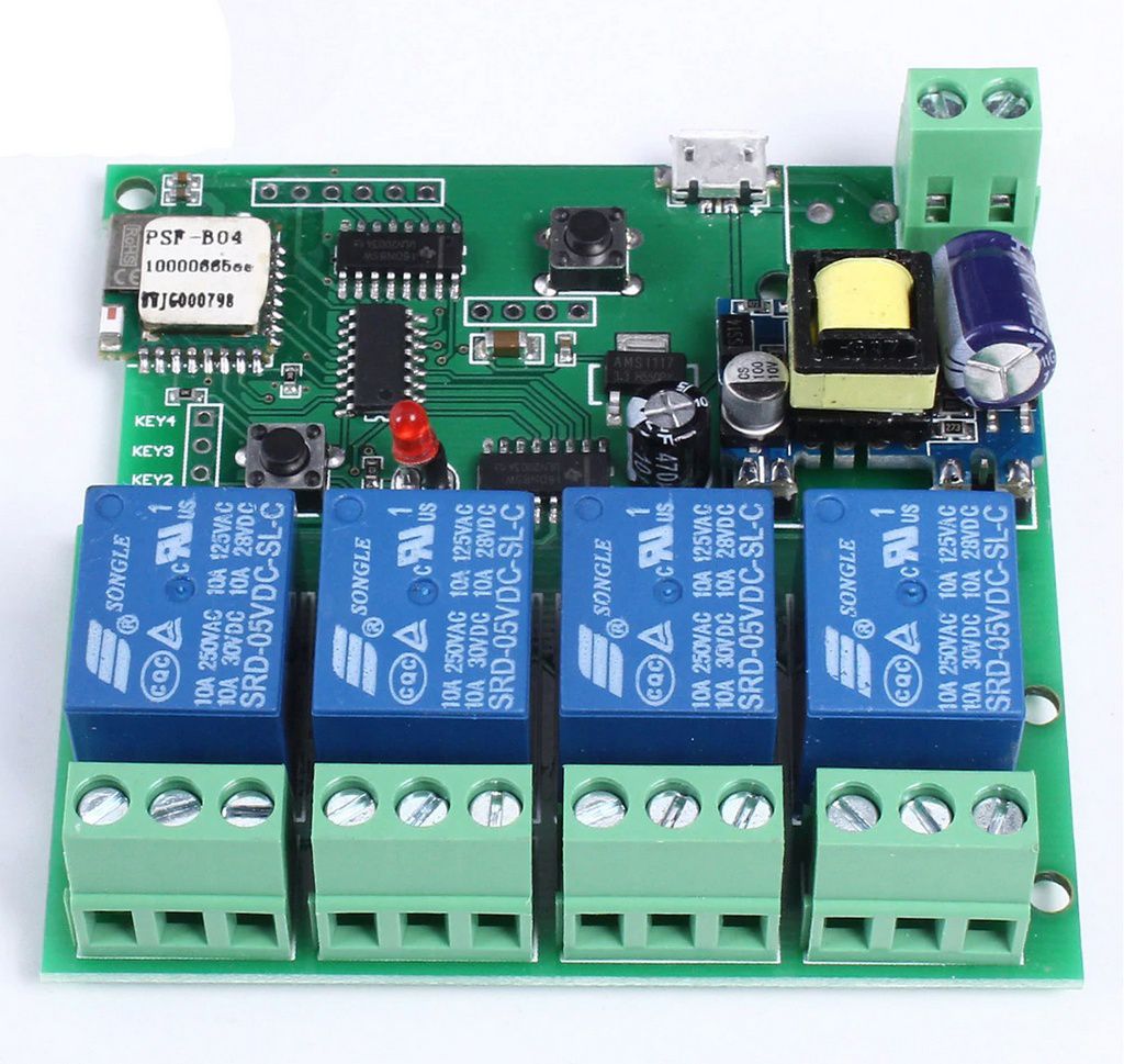 Módulo Relé WiFi 4 Canais Wi-Fi - 110v/220V | 06x sem juros ...