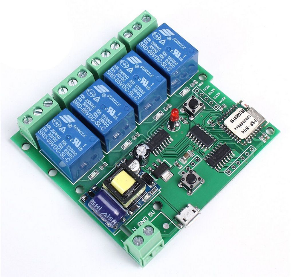 Módulo Relé WiFi 4 Canais Wi-Fi - 110v/220V | 06x sem juros ...