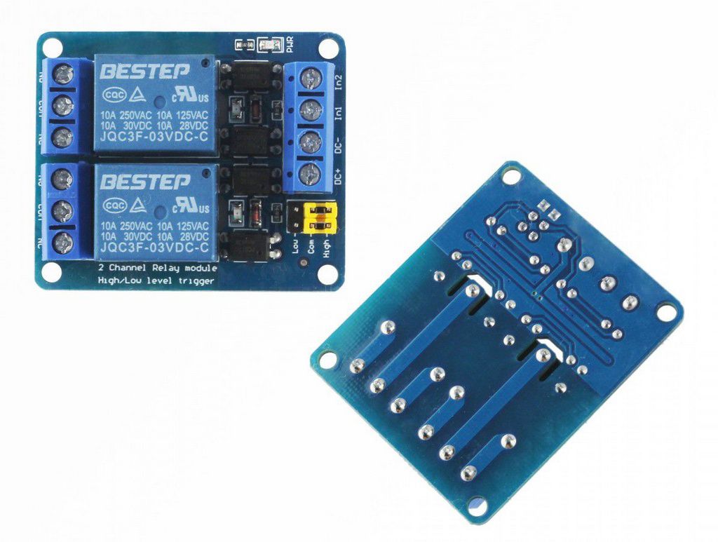 Módulo Relé 2 Canais 3V 10A com Borne KRE para ESP32 - Eletrogate - 12 anos!