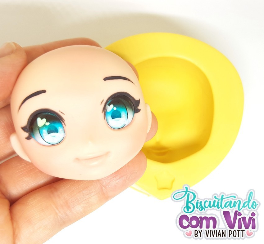 Molde Cabeça Chibi BlueBerry - BCV - biscuitandocomvivi