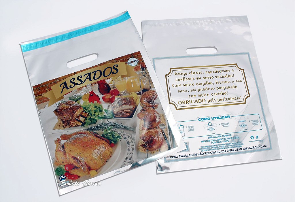 EMBALAGEM PARA FRANGO ASSADO E GRELHADOS SACOLA TÉRMICA RESISTENTE ...