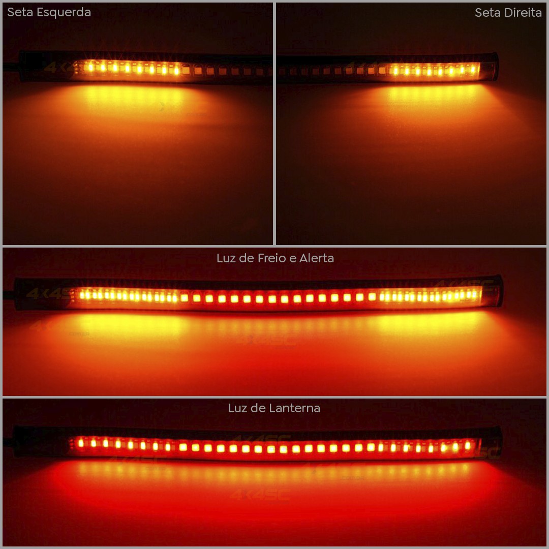 Fita de LED Sinalização Para Motos - Acessório Para Baú Motoboy - 4x4sc ...