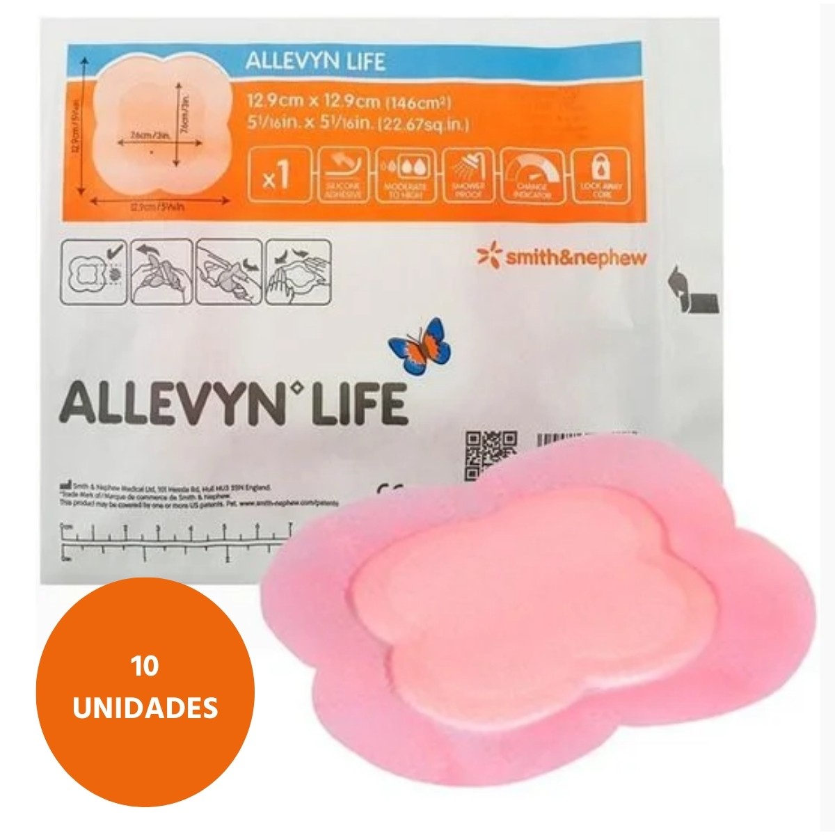 Curativo Allevyn Life 12,9x12,9cm - 10un - Smith and Nephew - AgilMed ...