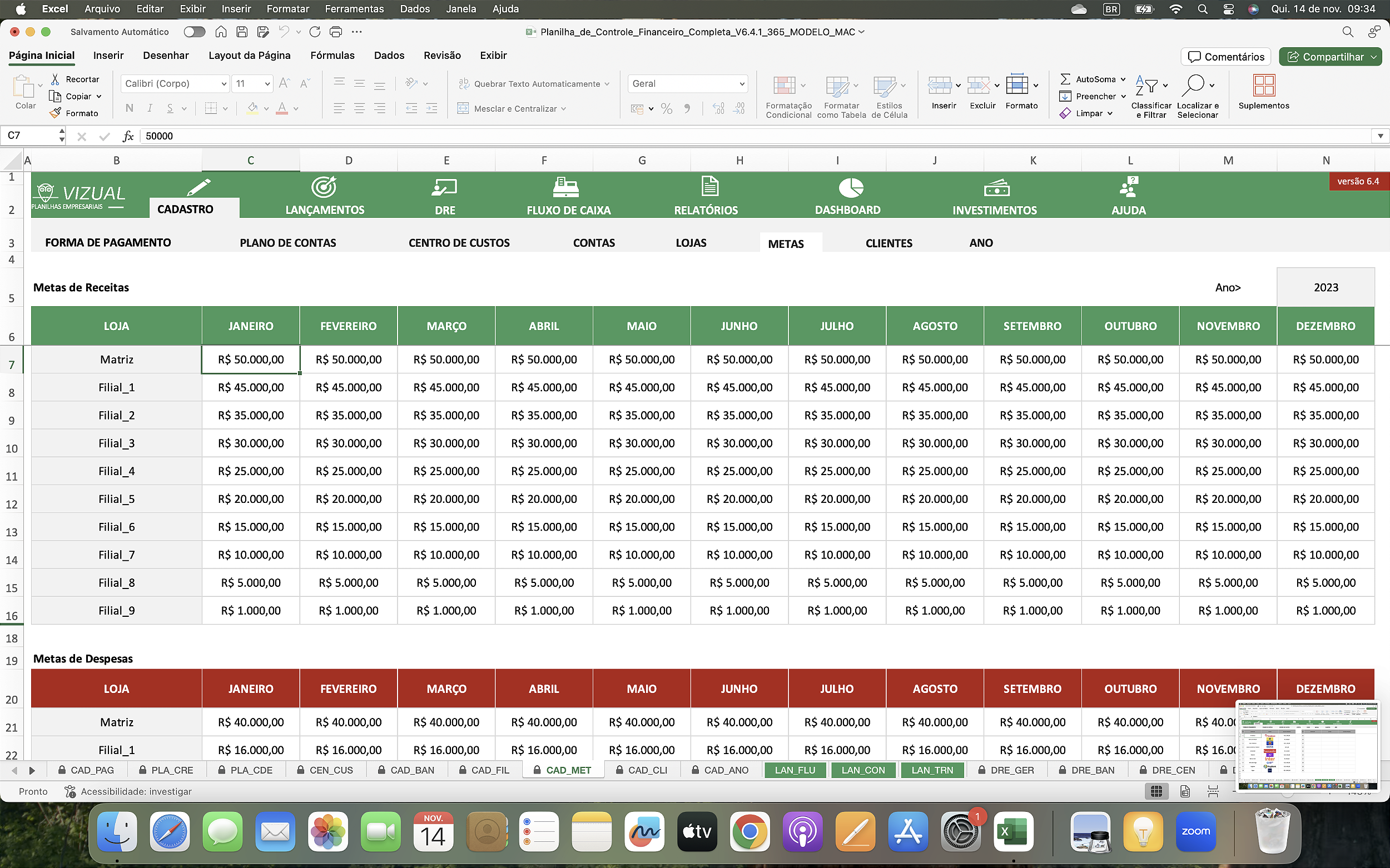 Planilha de Controle Financeiro Completa em Excel 6.4 365 - MAC ...