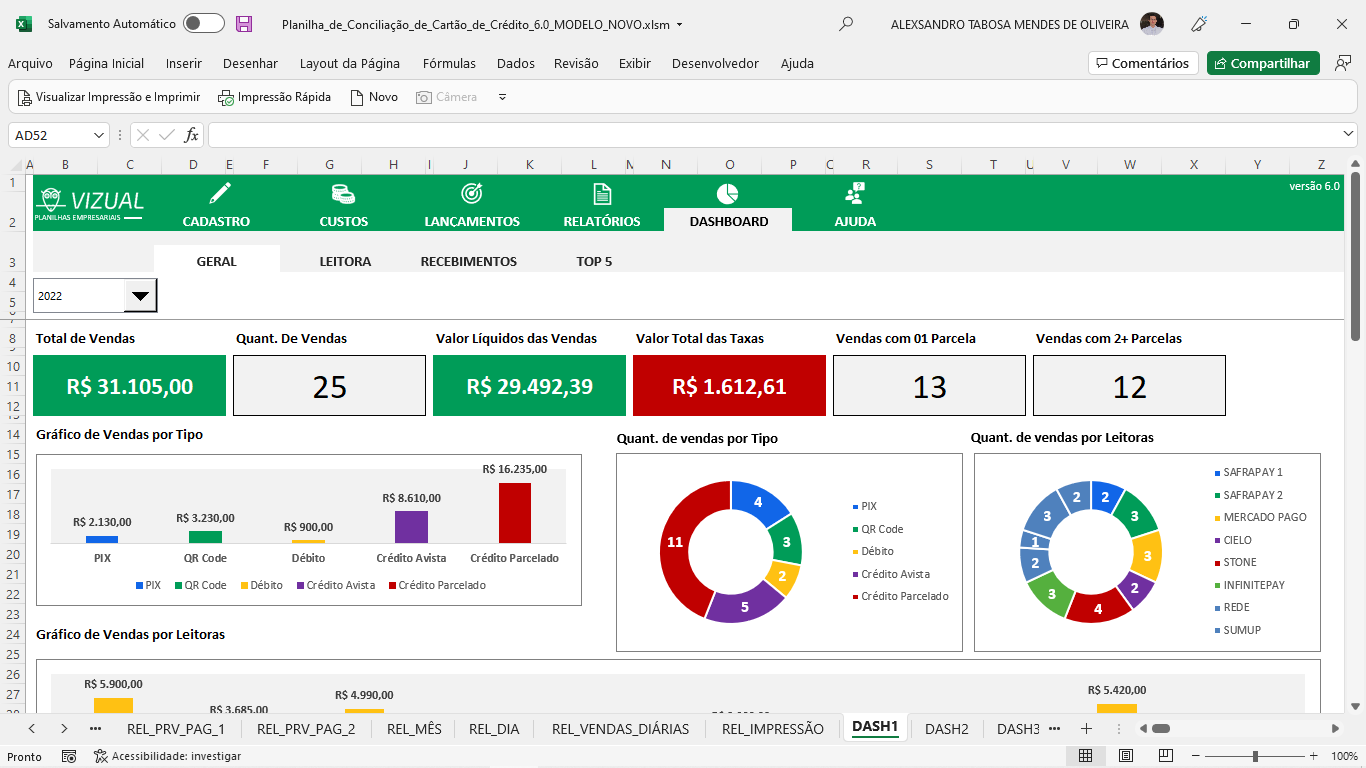 Pacote Finanças Empresariais VIZUAL – 10 Planilhas Profissionais 6.0 ...