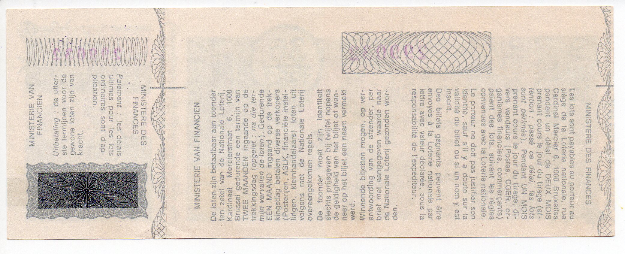 Bilhete de Loteria da Bélgica de 1983 - Numismática Império