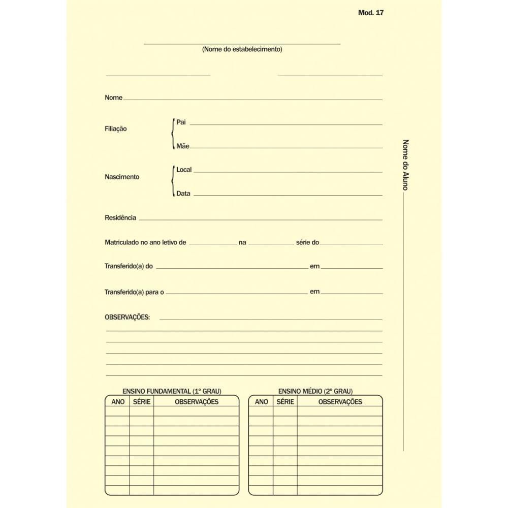 Pasta do Aluno Pasta Modelo 17 240X325MM AM. - Digital Conveniência Informática e Papelaria