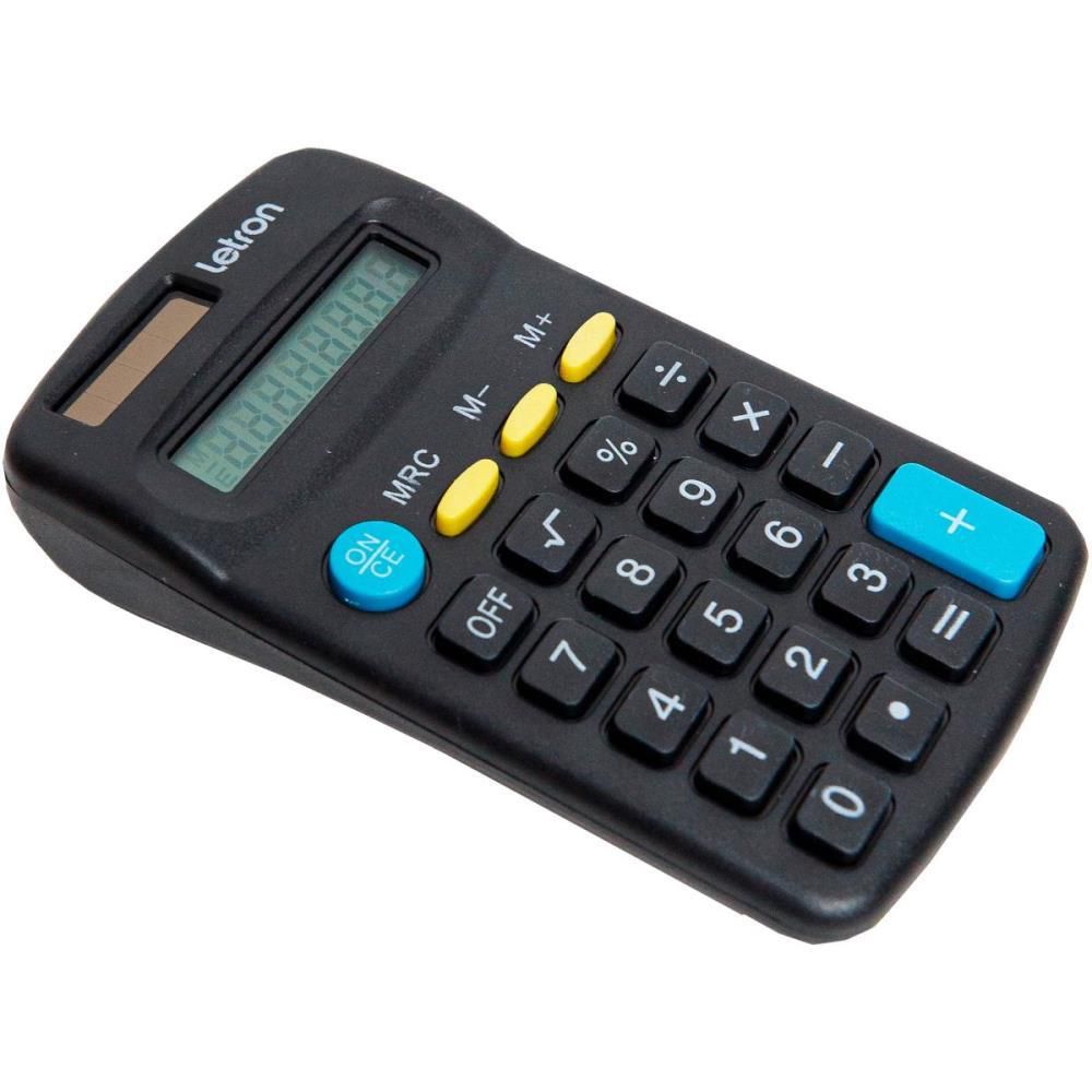 Calculadora de Bolso 8 DIG. Preta Basic Solar - Digital Conveniência ...