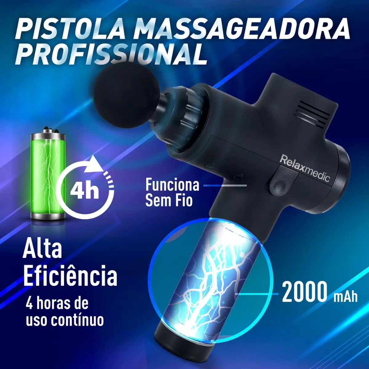 Massageador Profissional Pistola Deep Therapy Relaxmedic - Ortopedia ...