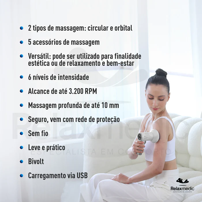 Massageador Elétrico Orbit Touch Sem Fio - Relaxmedic - Ortopedia Servital