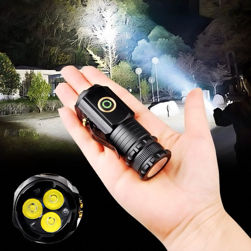 Lanterna Tática Brutos Mini 9.500.000 Lumens 3 Leds T12 Super Potente ...