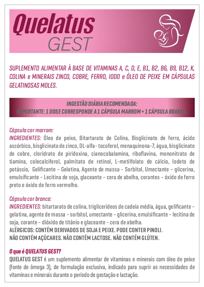 QUELATUS GEST VITAMINA GESTANTE GESTAÇÃO - Drogaria do Farmacêutico