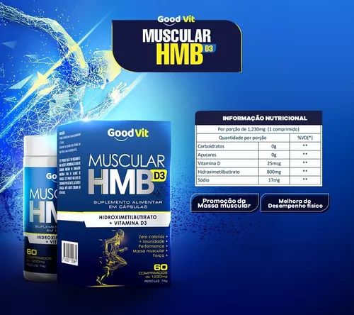 MUSCULAR HMB MASSA MUSCULAR IMUNIDADE FORÇA HIDROXIMETILBUTIRATO ...