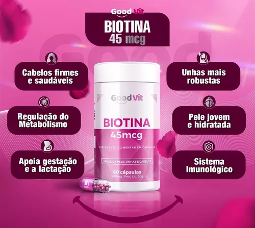 BIOTINA CABELOS PELE UNHAS SUPLEMENTO VITAMINA GOODVIT - Drogaria do ...