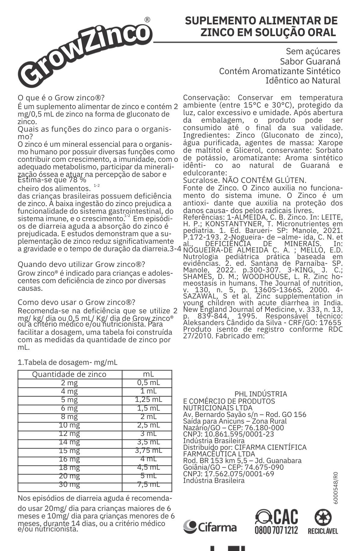 GROW ZINCO ZINQUA BIOZINC ZINCO GLICONATO ZINCO MINERAL - Drogaria do ...