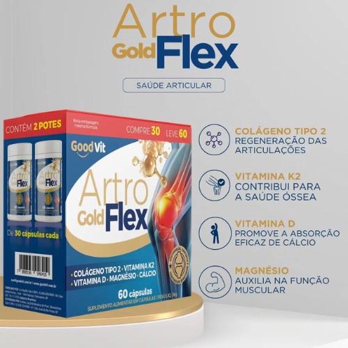 ARTRO GOLD FLEX ARTROFLEX OSSOS GOODVIT SUPLEMENTO ALIMENTAR - Drogaria ...