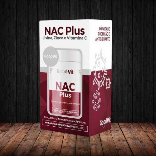 NAC PLUS N-ACETILCISTEINA ZINCO VITAMINA C LISINA GLUTATIONA - Drogaria ...