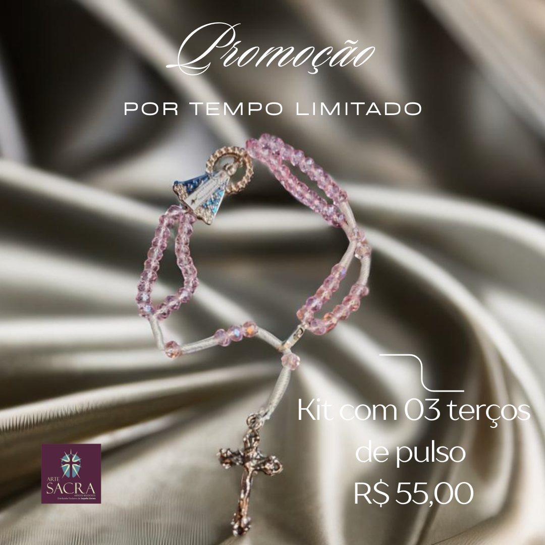 Terco Religioso Catolico de Cristal no cordão kit com 03 unidades em ...