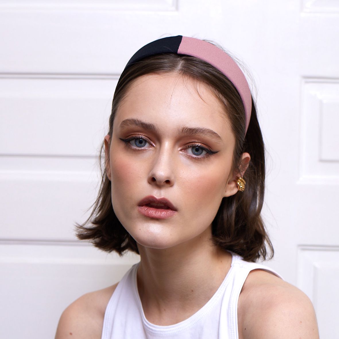 Tiara Flat Duas Cores Preto e Nude - Pinli Acessórios