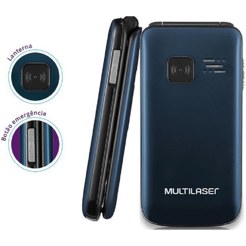 Celular Multilaser Flip Vita Dual Chip MP3 Azul P9020 - Mgm Informática