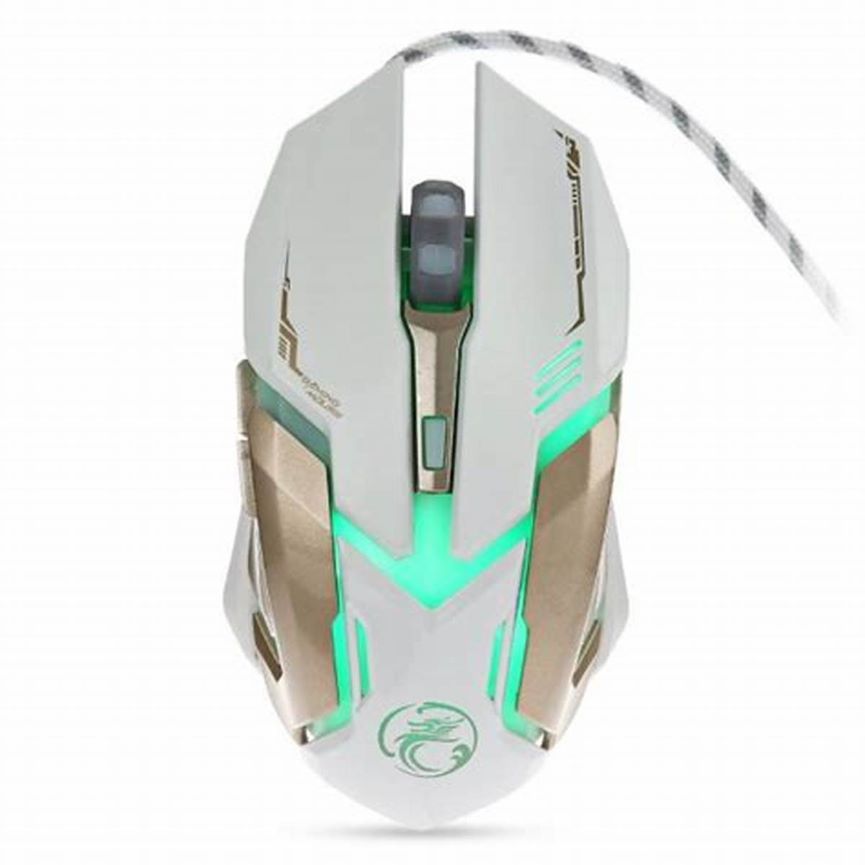 Mouse Óptico iMICE V6 LED Luz Colorida USB 6 Botões 3200 DPI (Branco ...