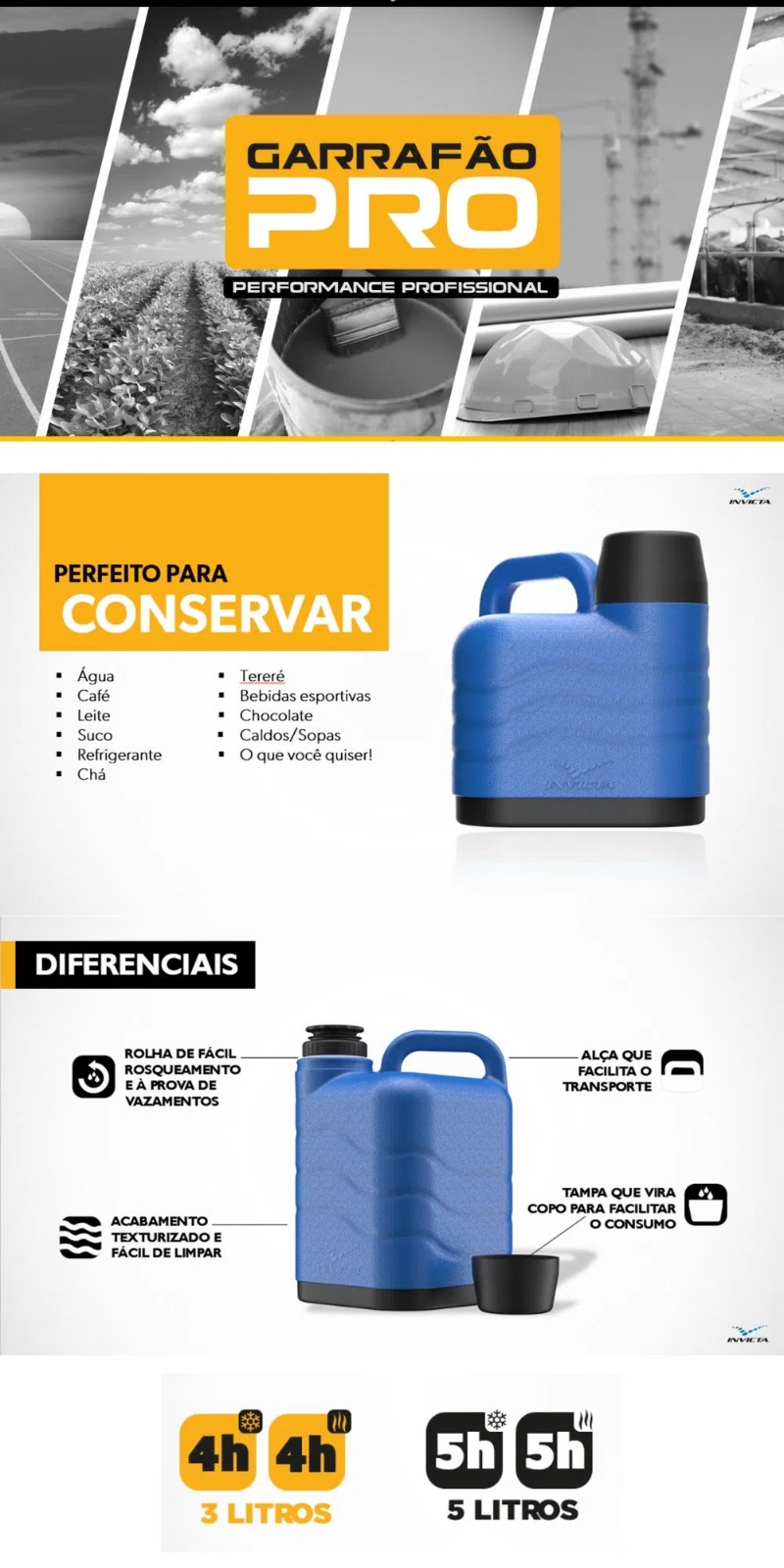 Garrafão Térmico Pro 5L Incess Blue - Invicta - Airsoft, Pistolas, Rifles, BBs, GBB, NBB ...