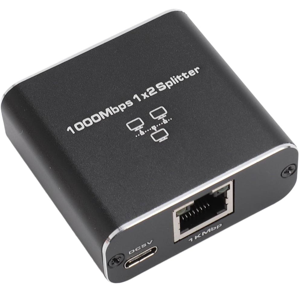 Divisor Ethernet Switch Splitter 2 Portas Gigabit 1000Mbps RJ45 - Ponto ...