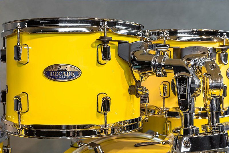 Bateria Pearl Decade Maple High Gloss Solid Yellow 22" 10" 12" 14" 16 ...