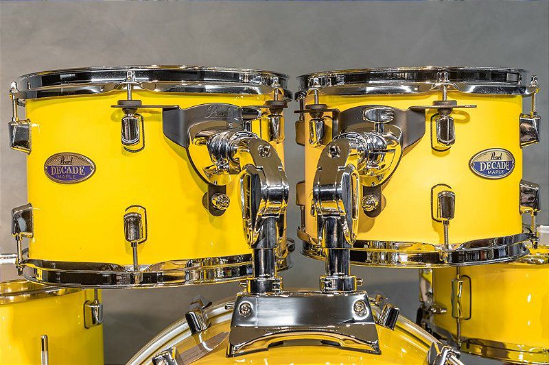 Bateria Pearl Decade Maple High Gloss Solid Yellow 22" 10" 12" 14" 16 ...