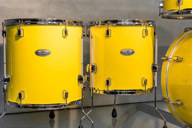Bateria Pearl Decade Maple High Gloss Solid Yellow 22" 10" 12" 14" 16 ...